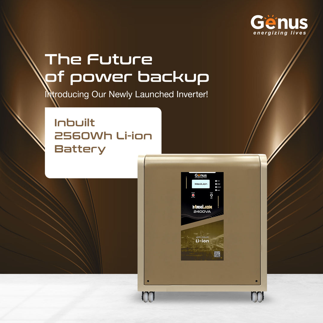 Genus MaxiLion 2400 VA (2.4 KVA) Inverter with Upto 12 Year Life Integ ...