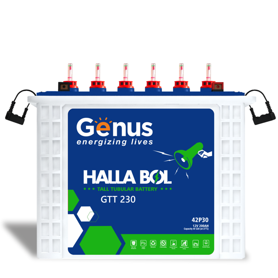 Buy Genus Hallabol GTT230: 200 Ah Inverter Battery for Home – Genus ...