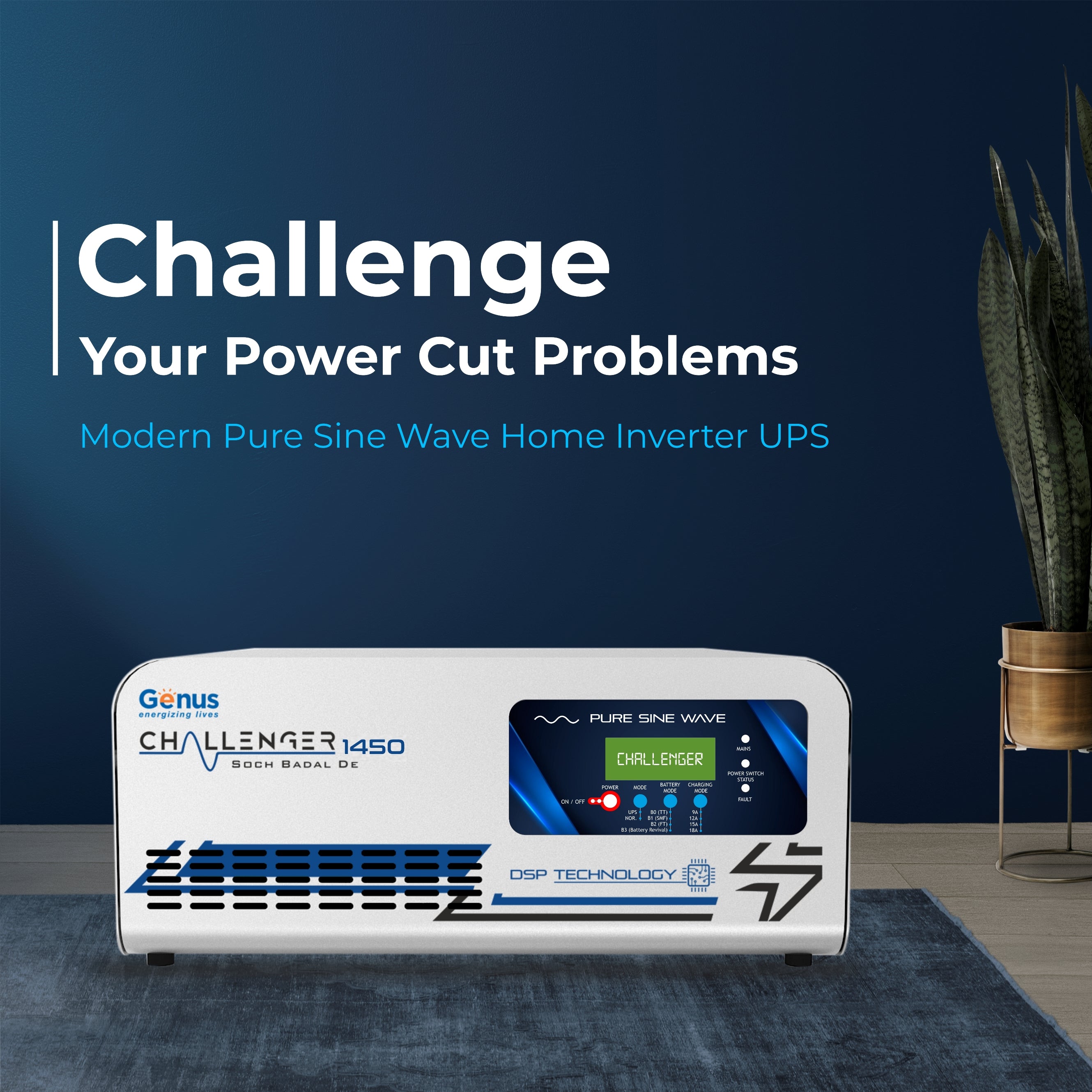 Buy Genus Challenger 1450 Pure Sine Wave Home Inverter UPS – Genus ...