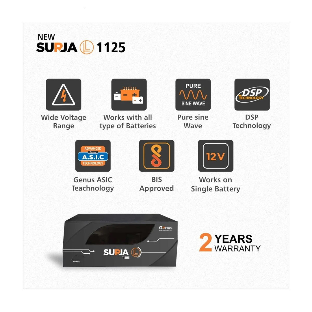 Reliable backup-Genus Surja 1125 L 12V Solar Inverter UPS – Genus ...